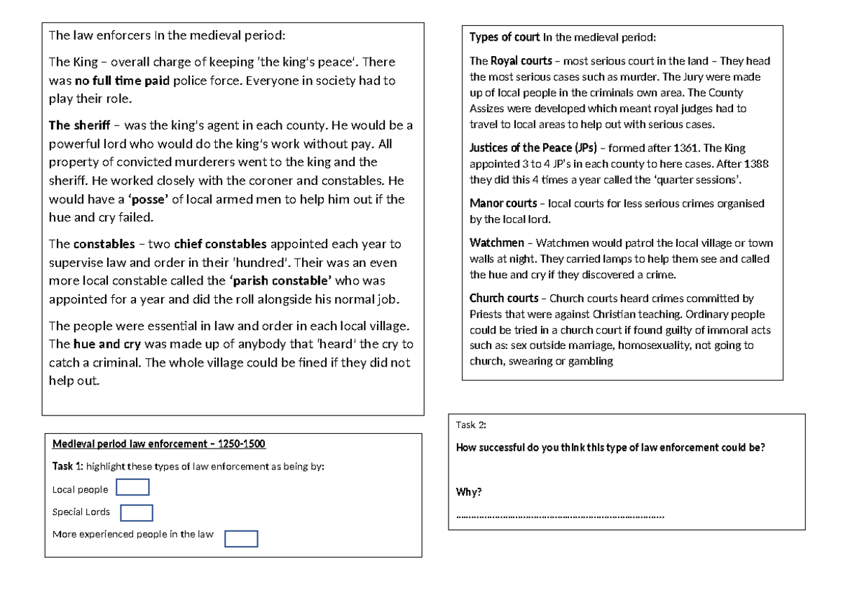 Crime - Law enforcment revision sheets 2022 - The law enforcers In the ...