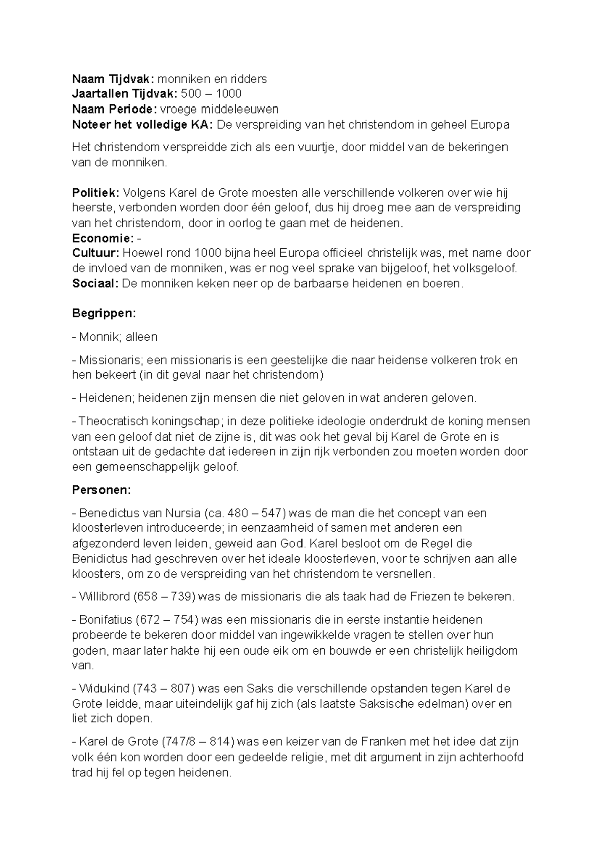 TV3 KA12 Verspreiding van het Christendom in Europa (500-1000 ...