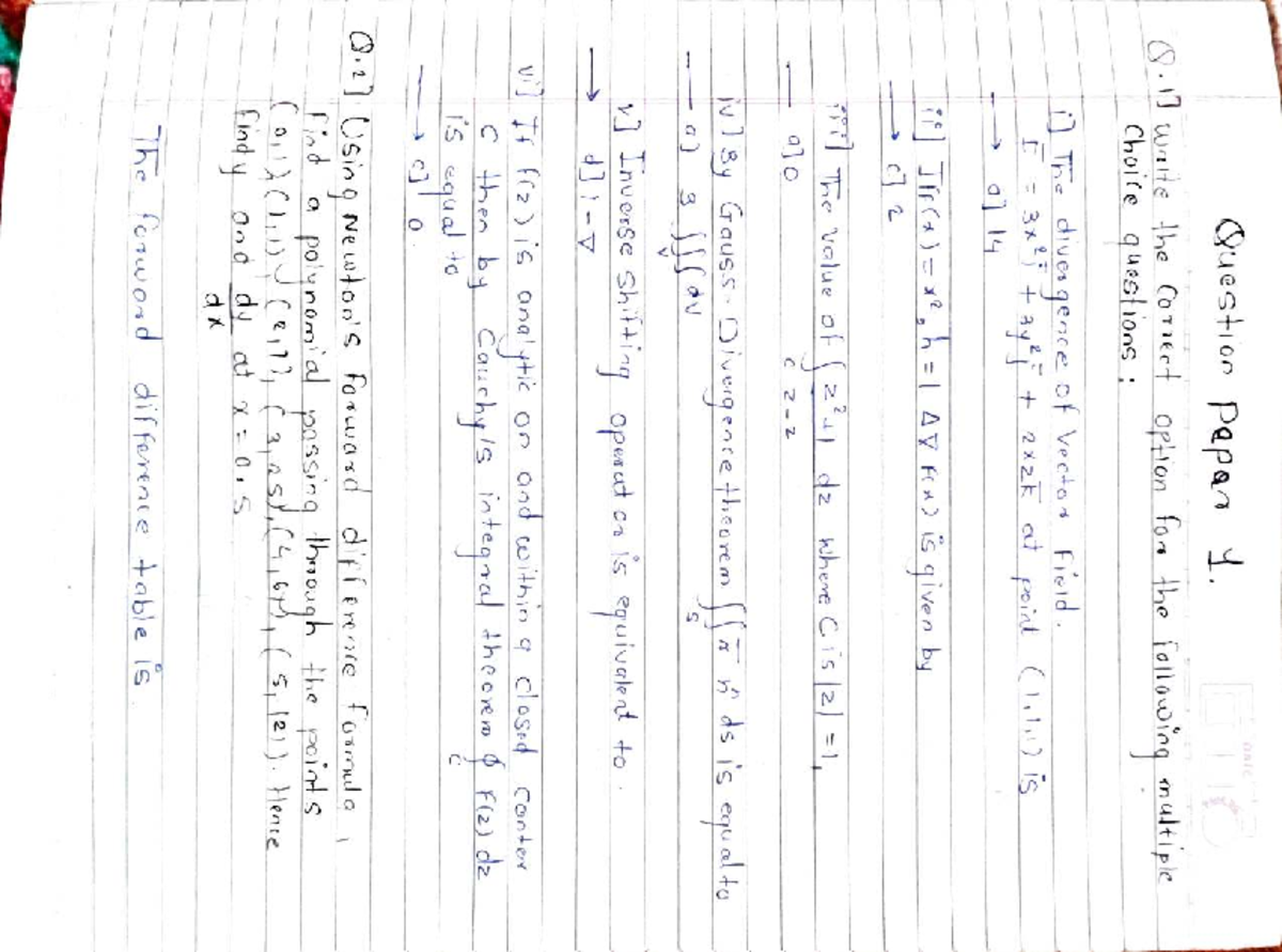 Mathematics Question Paper: DATE Q1-Q5 with Solutions and Explanations ...