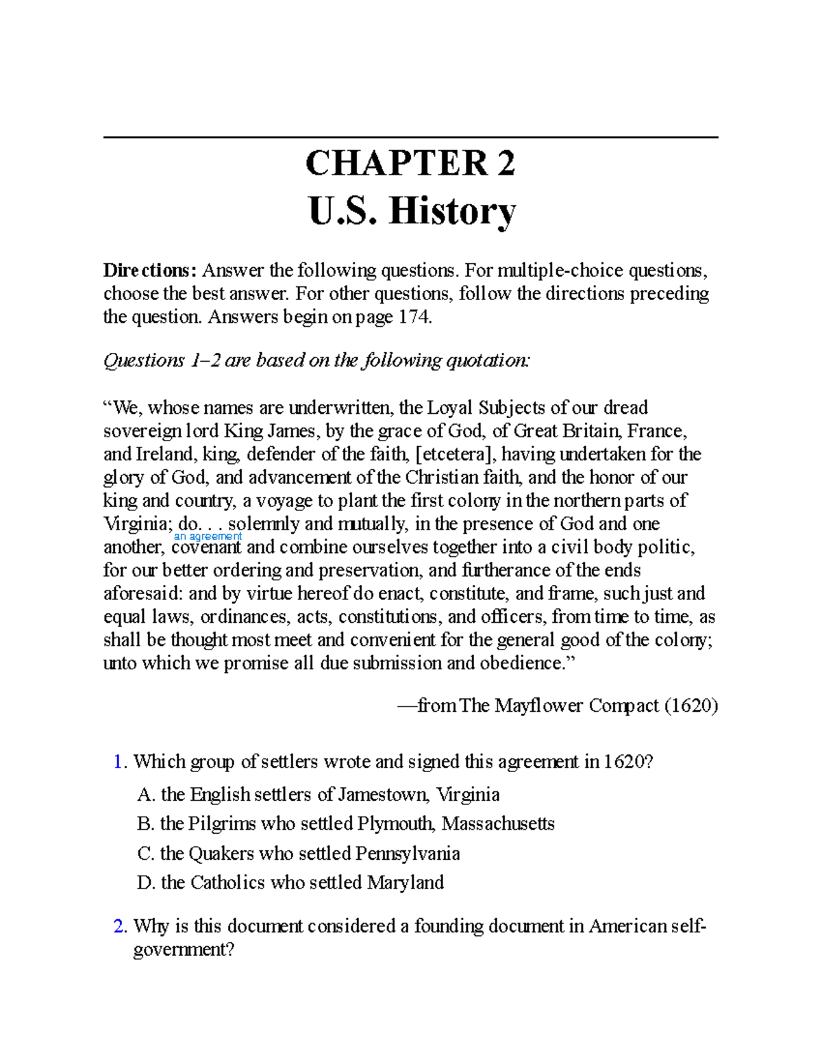 SS01 U.S. History Chapter 2 Study Guide and Questions - Studocu