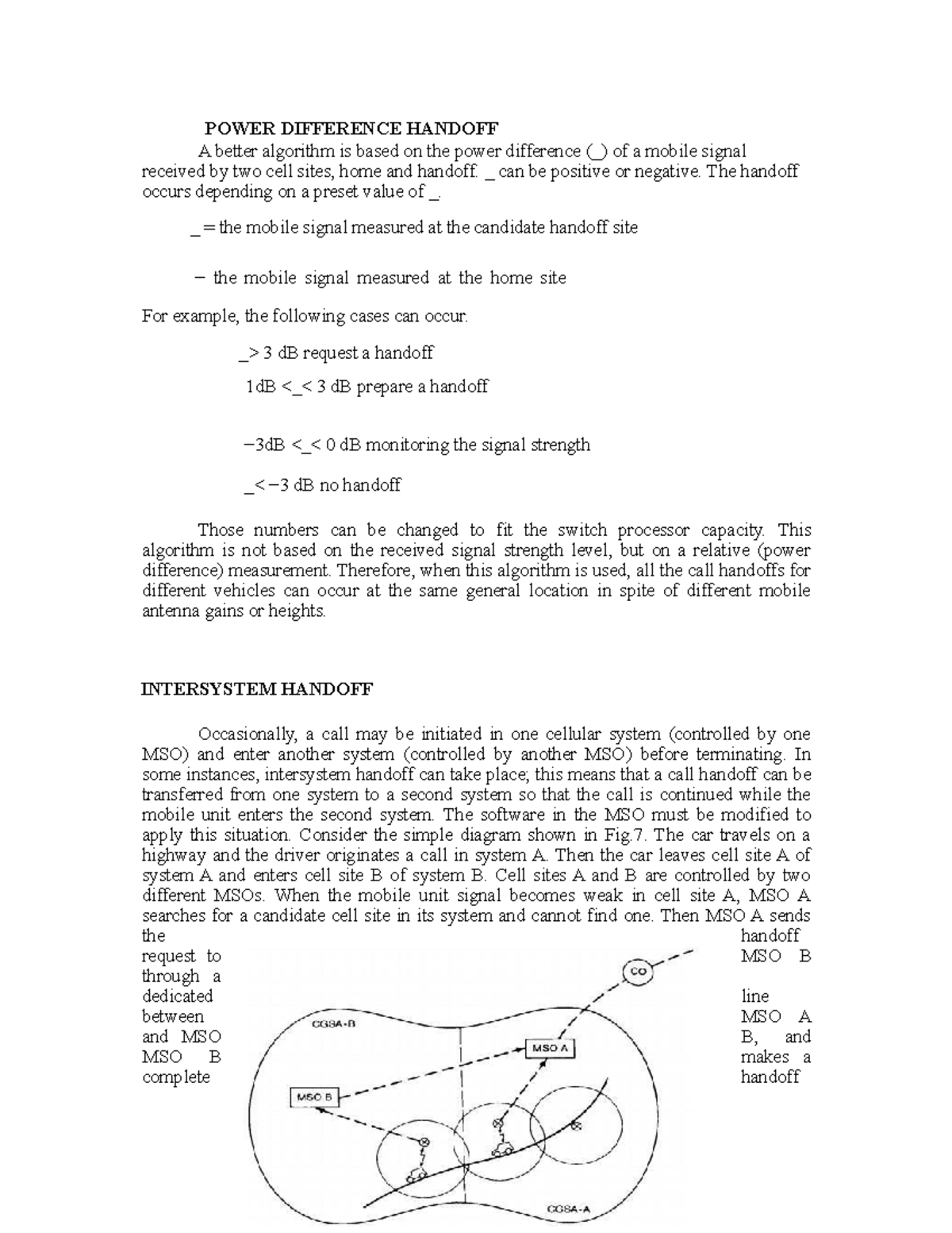 Power Difference Handoff & Intersystem Handoffs in Cellular Networks ...