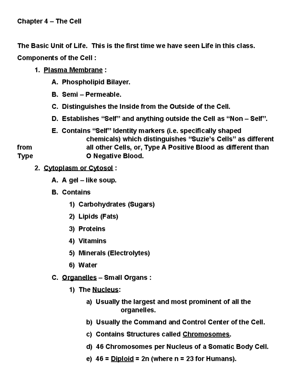 Chapter 4: Cell Structure, Division, and Functions in Biology - Chapter ...