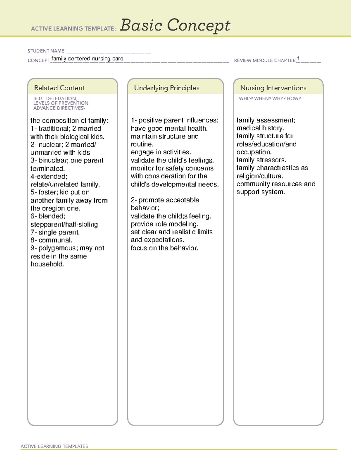 Basic concept ch 1 peds - n/a - NSG 4432 - ACTIVE LEARNING TEMPLATES ...