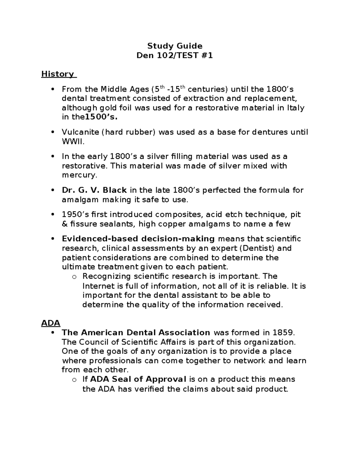 Dental Materials Study Guide: Properties & Adhesion (Den 102) - Studocu