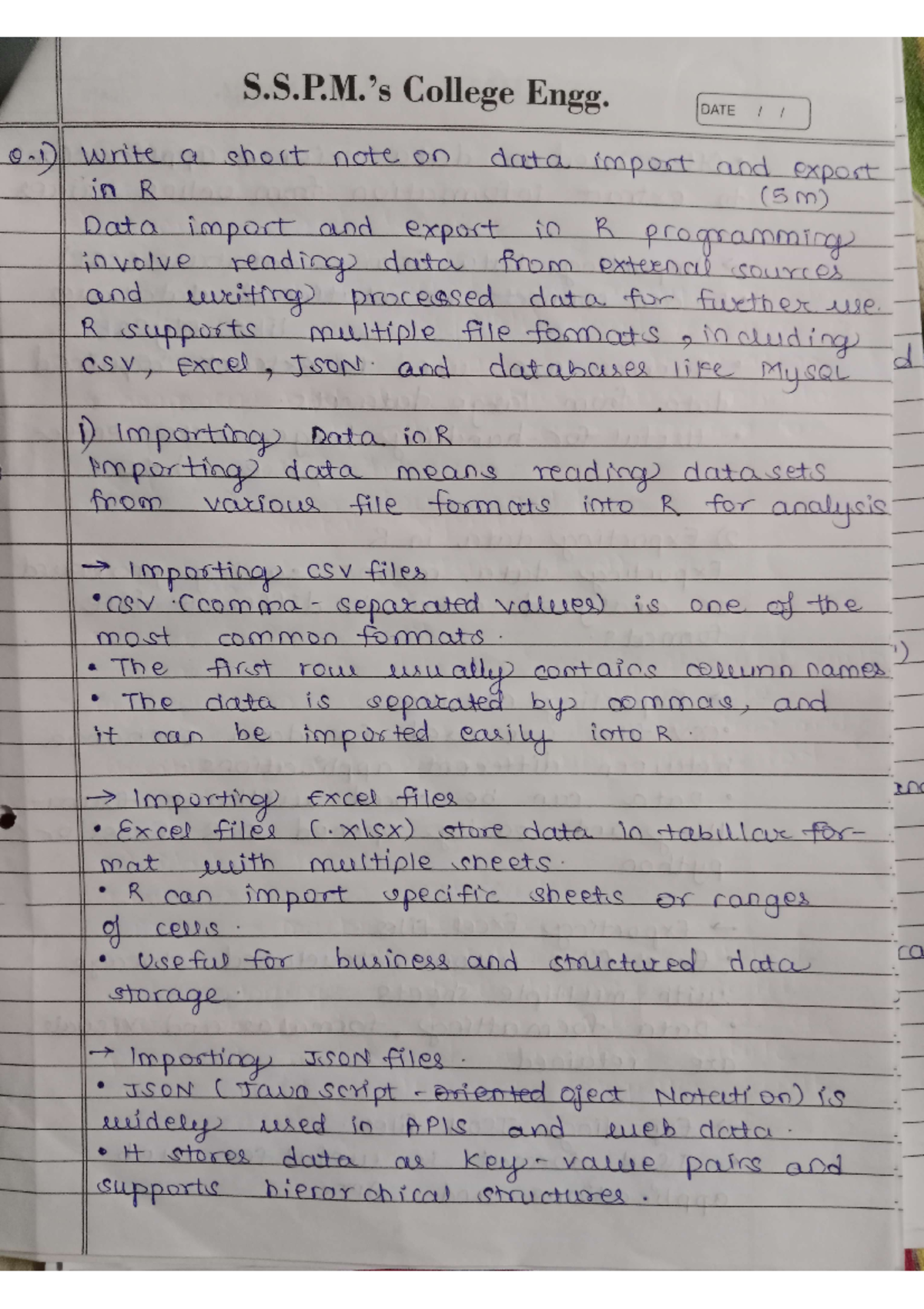 Data Import and Export Techniques in R Programming (ENGG 101) - Studocu