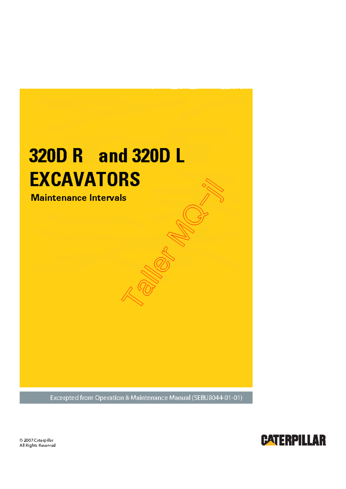 Cat 320D LRR Excavators Maintenance Intervals and Procedures - Studocu