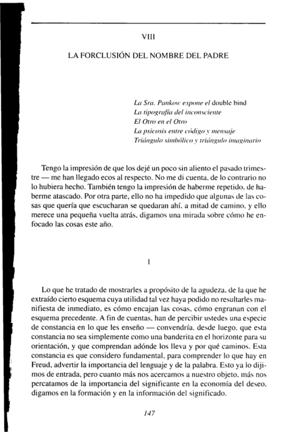 Lacan Seminar 5 Notes - 240523 - Code 212855 - Studocu