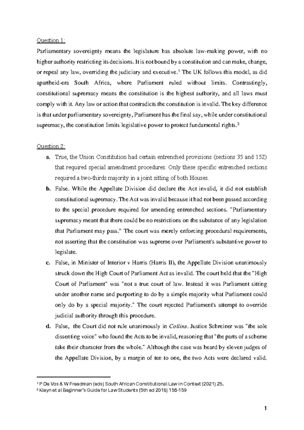 Intro to Constitutional Law 2 - Tutorial 2 Notes on Sovereignty - Studocu