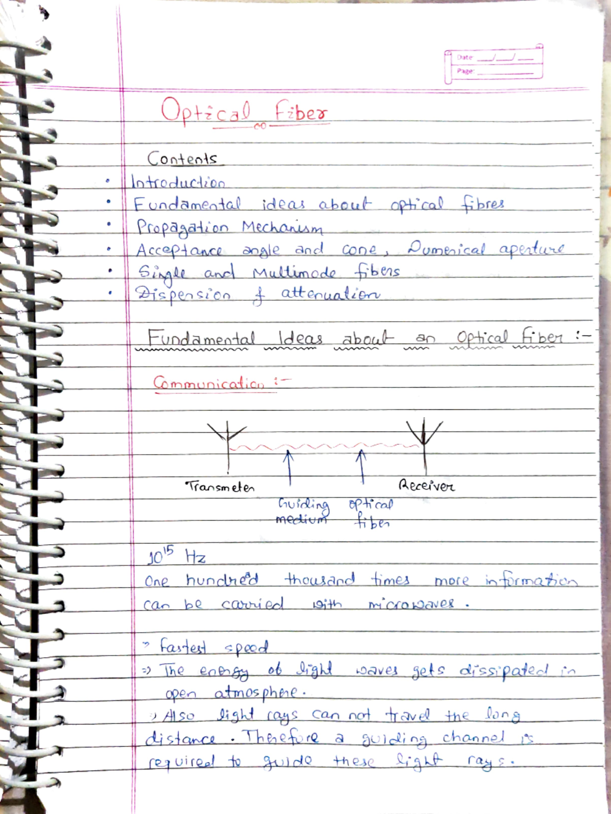 Unit 5: Optical Fiber - Engg. Physics AKTU Handwritten Notes - Studocu