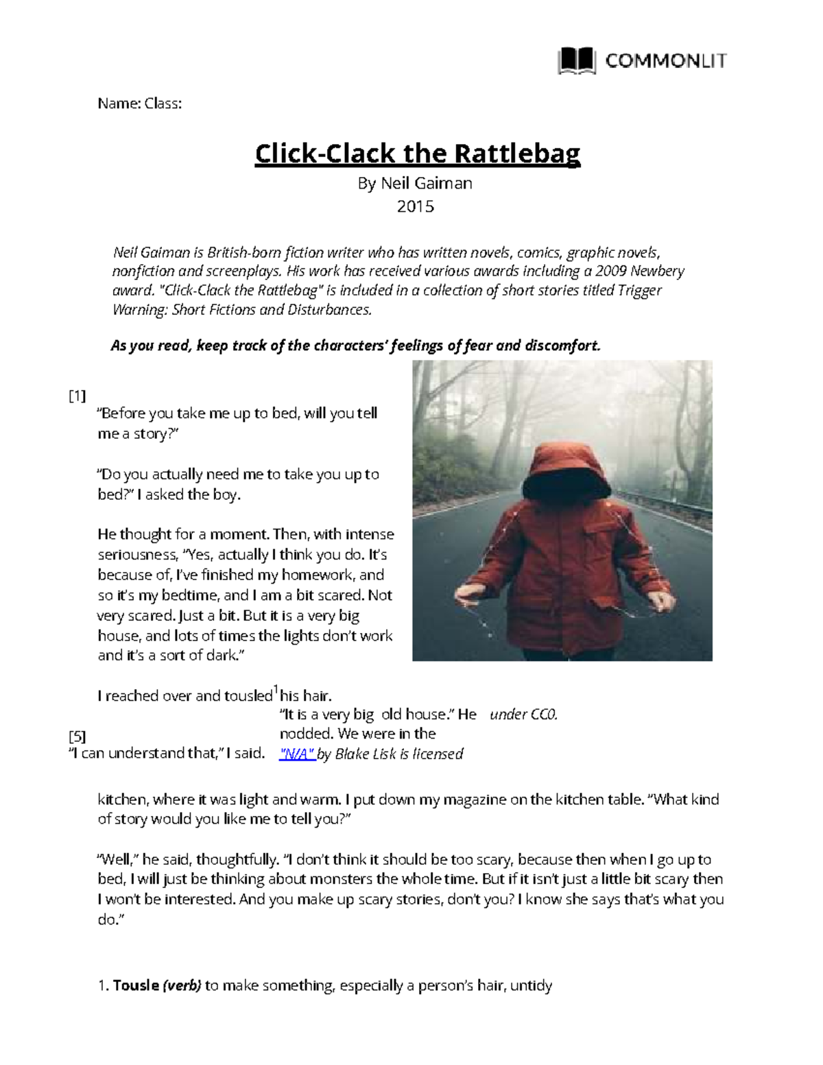 ENG 101: Click-Clack the Rattlebag - Analysis and Discussion Notes ...