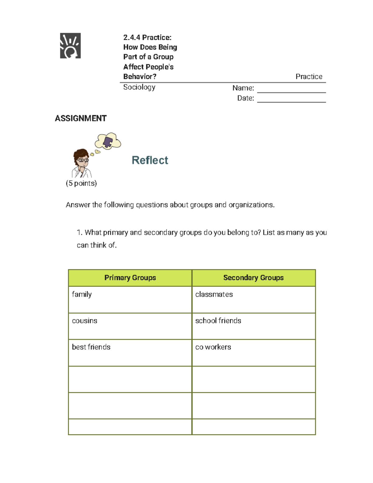 2.4.4 Practice: Impact of Group Membership on Behavior in Sociology ...