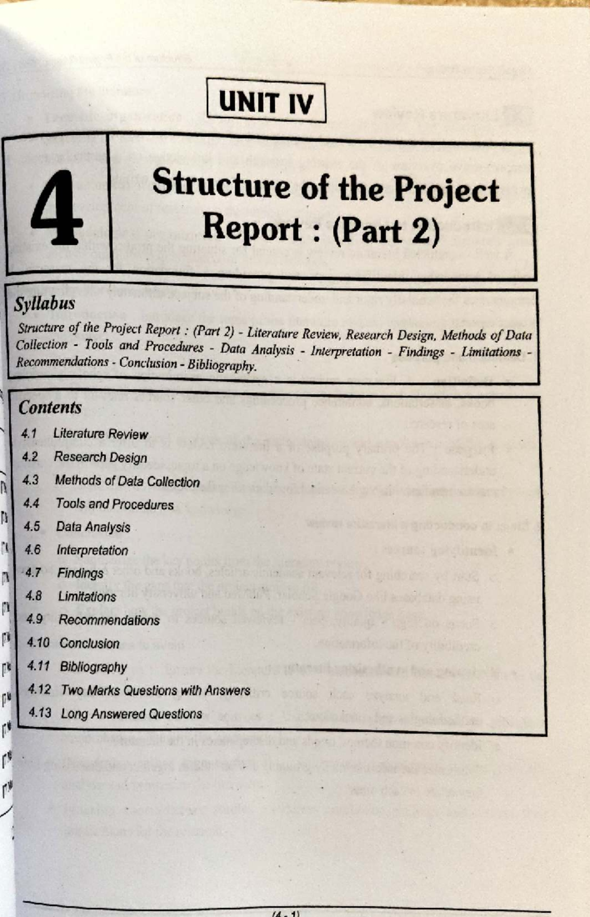 UNIT IV 4: Structure of the Project Report (Part 2) - Literature Review ...