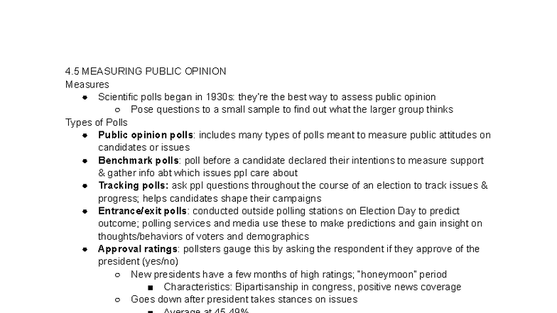 AP GOV RQ 5 - Good luck - 4 MEASURING PUBLIC OPINION Measures ...