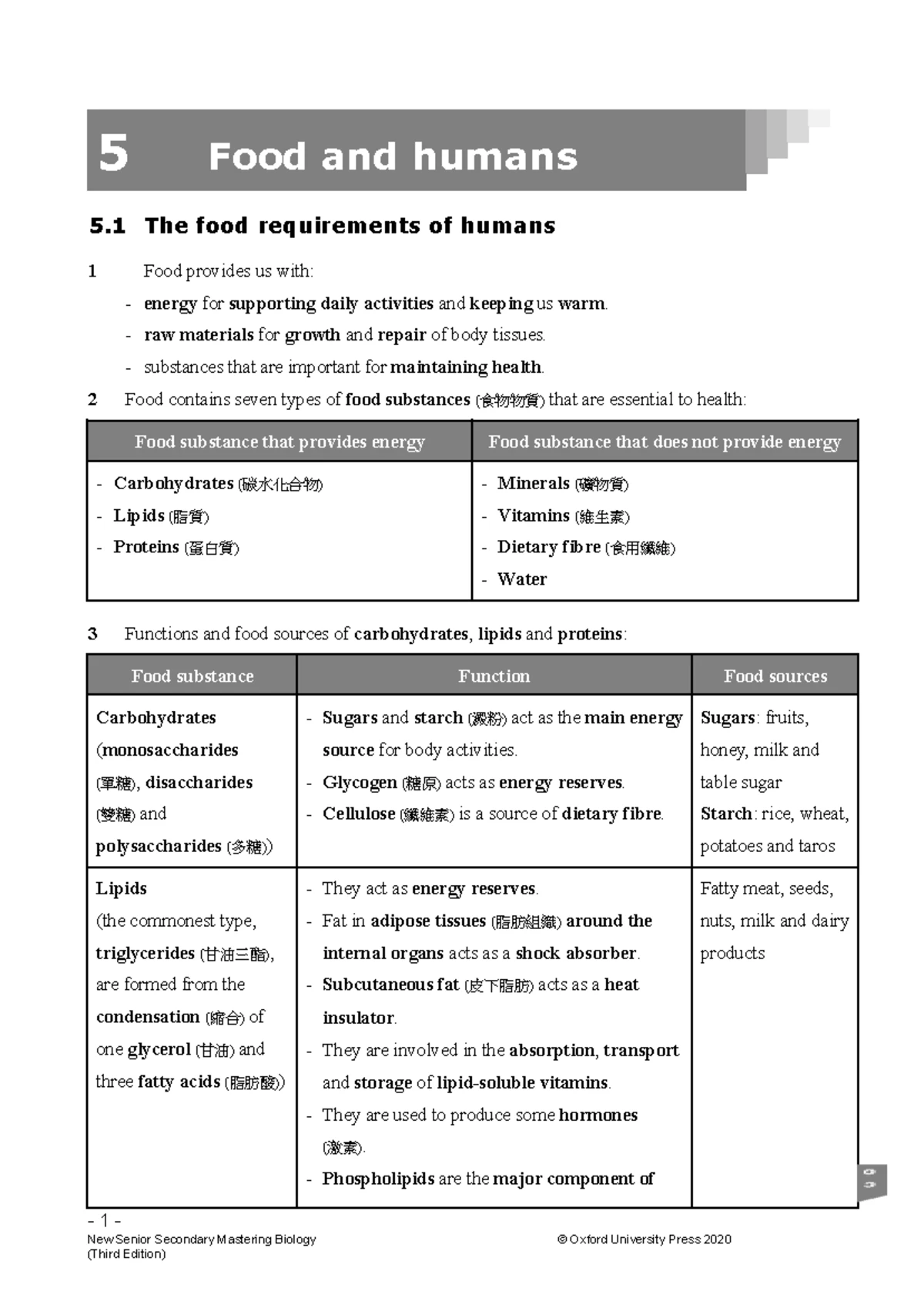 Bio CH.5 Human Nutrition Overview and Key Concepts Notes - Studocu