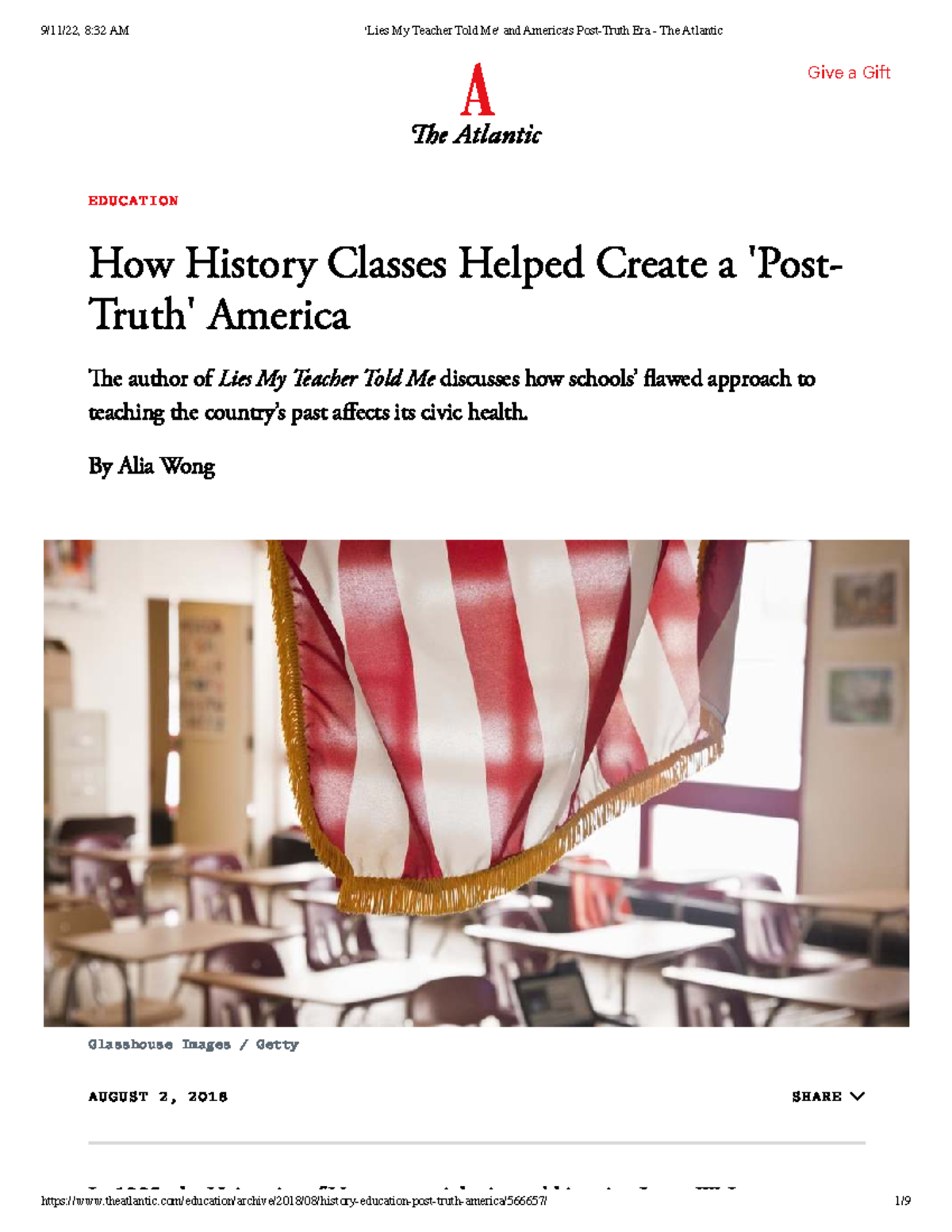 Wong - How History Classes Shape Civic Understanding in America - Studocu