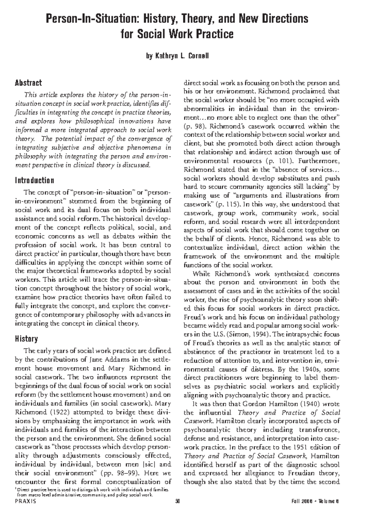 Person-in-Situation Concept: History & Practice Theories in Social Work ...