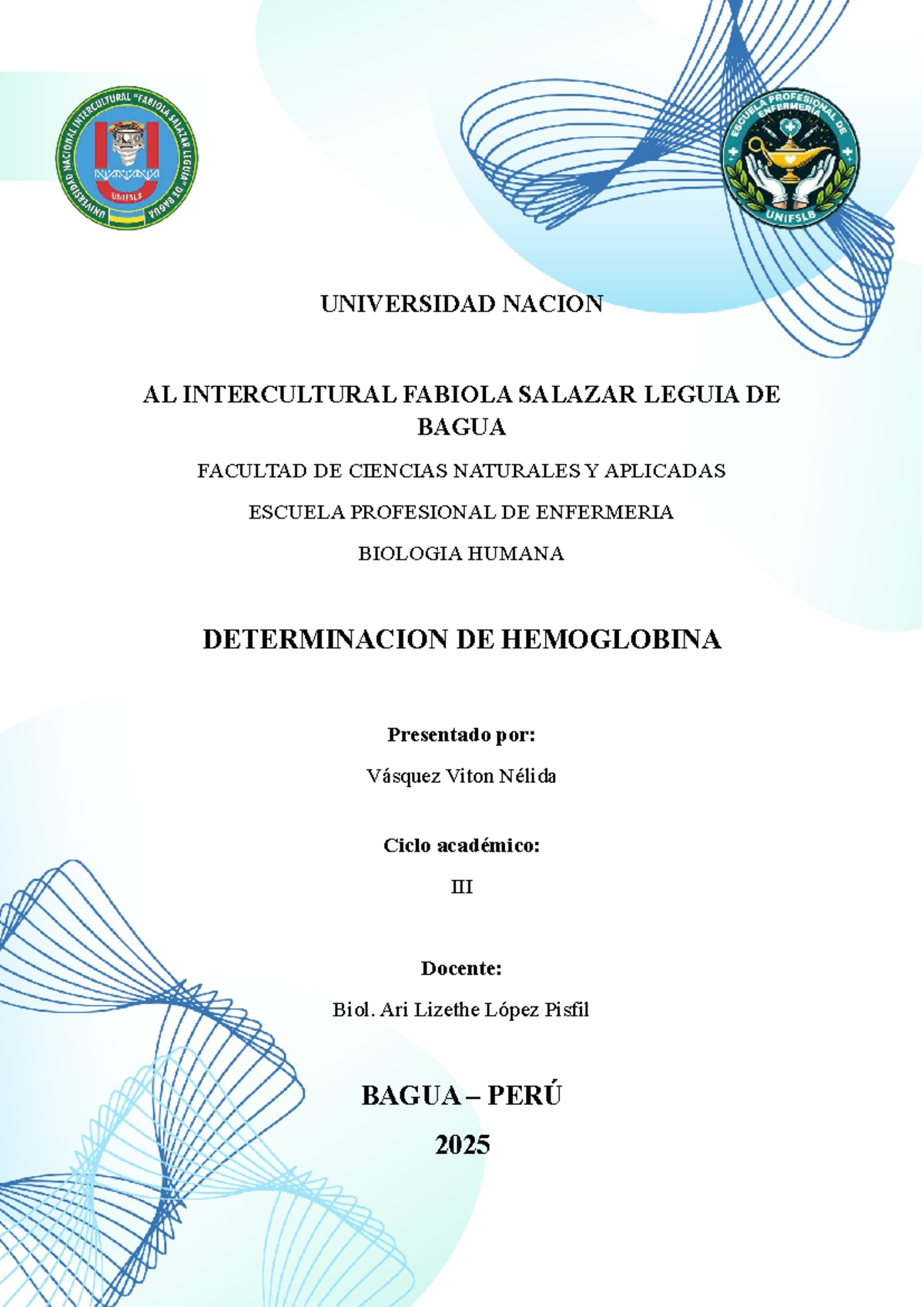 Determinación de Hemoglobina en Biología Humana - ENF 2025 - Studocu