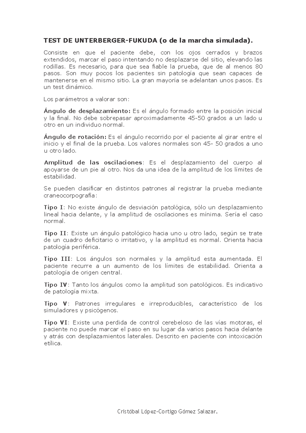 Test de Unterberger-Fukuda: Evaluación de Equilibrio y Estabilidad ...