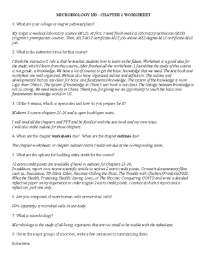 MICROBIOLOGY 130 - CHAPTER 2 WORKSHEET AND NOTES - MICROBIOLOGY 130 ...