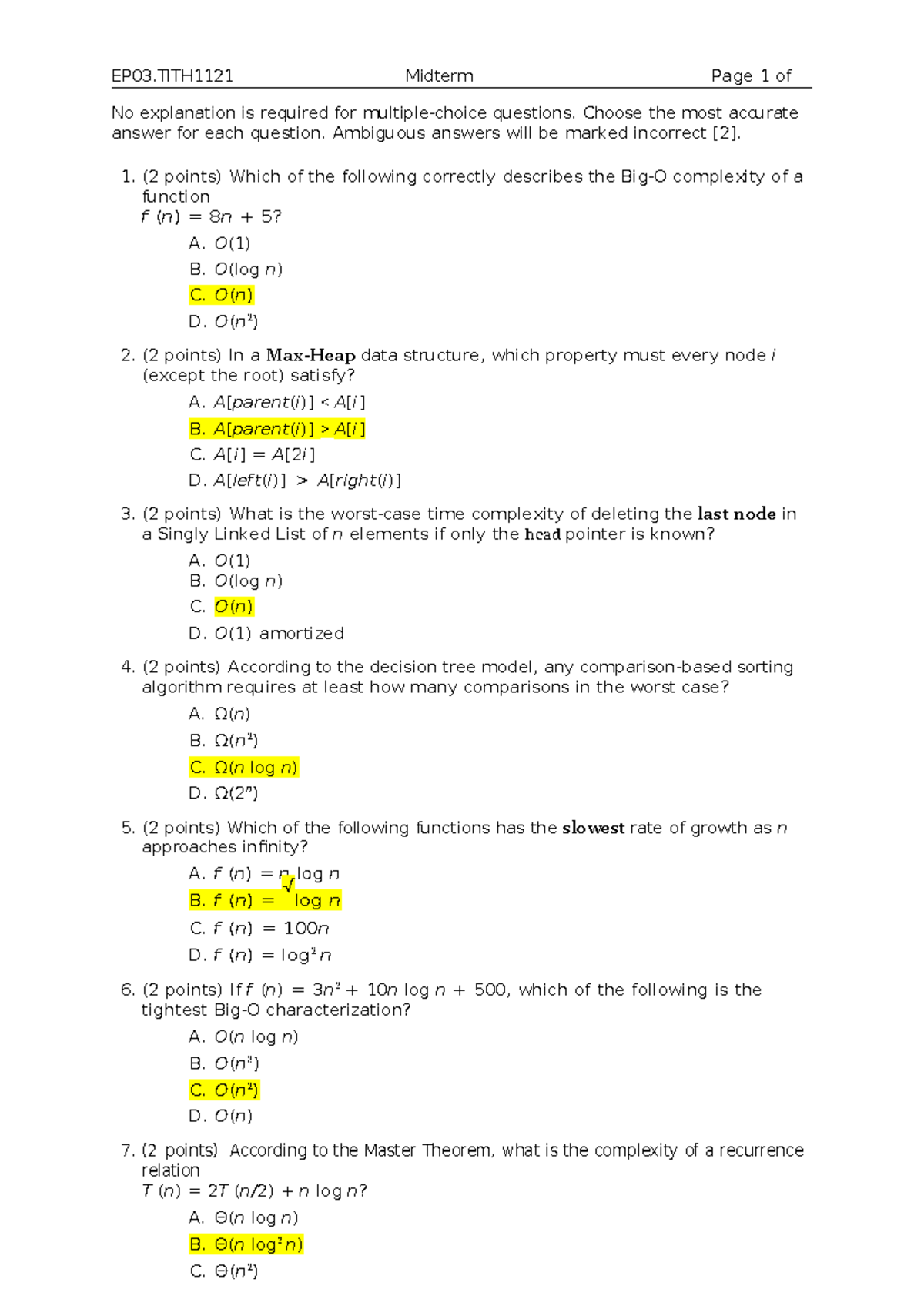 EP03.TITH1121 Midterm Exam Study Notes - Studocu