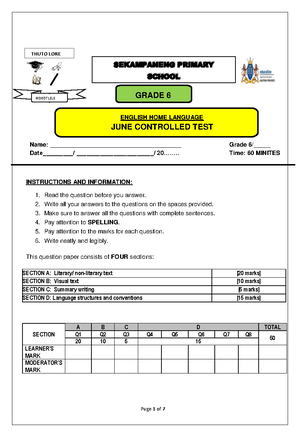 [Solved] Prepare lesson plan for grade R on a theme my home knowledge ...