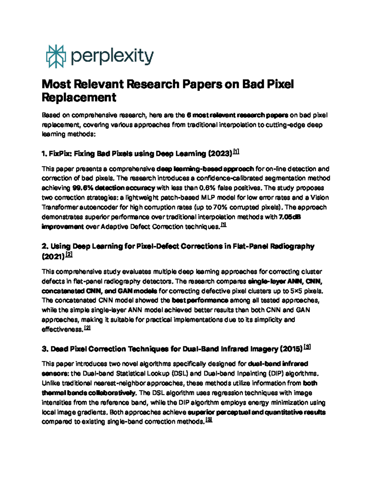 Most Relevant Research Papers on Bad Pixel Replacement Techniques - Studocu