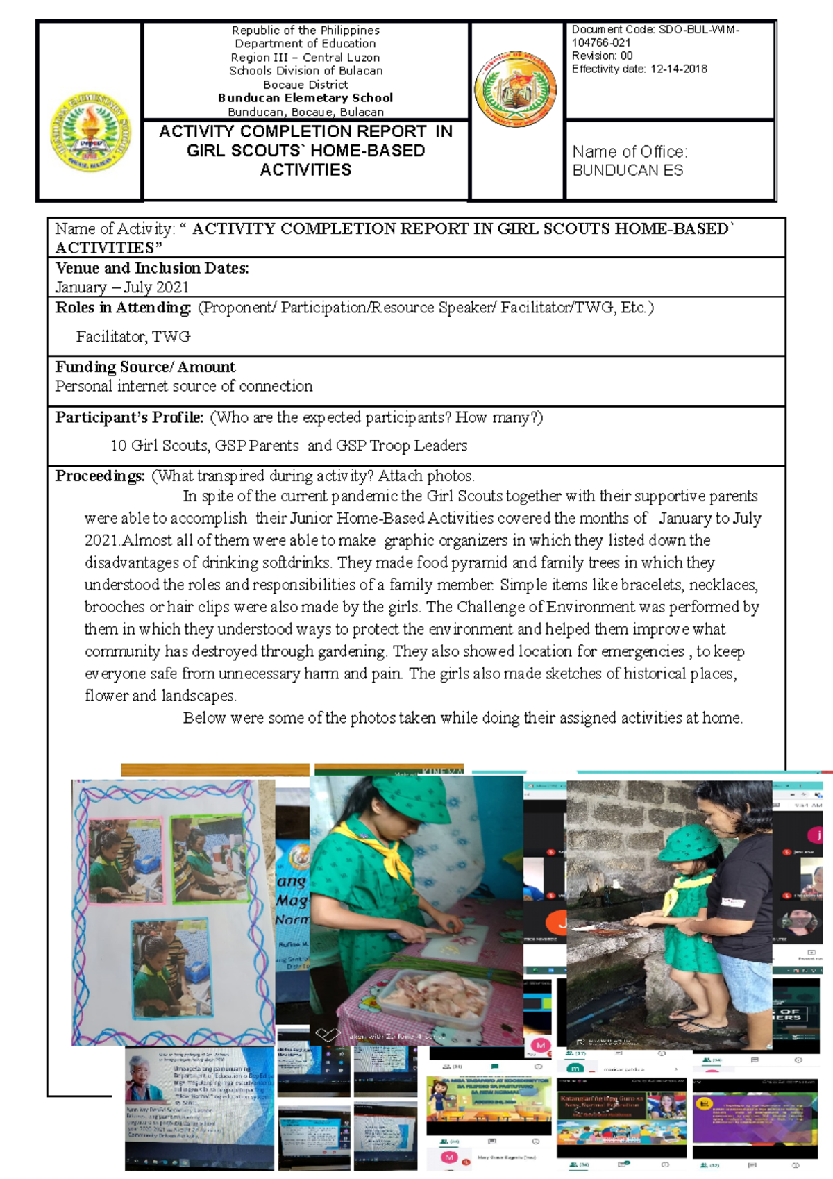 ACR-IN-GSP-2022-BTC Activity Completion Report: Girl Scouts Home-Based ...