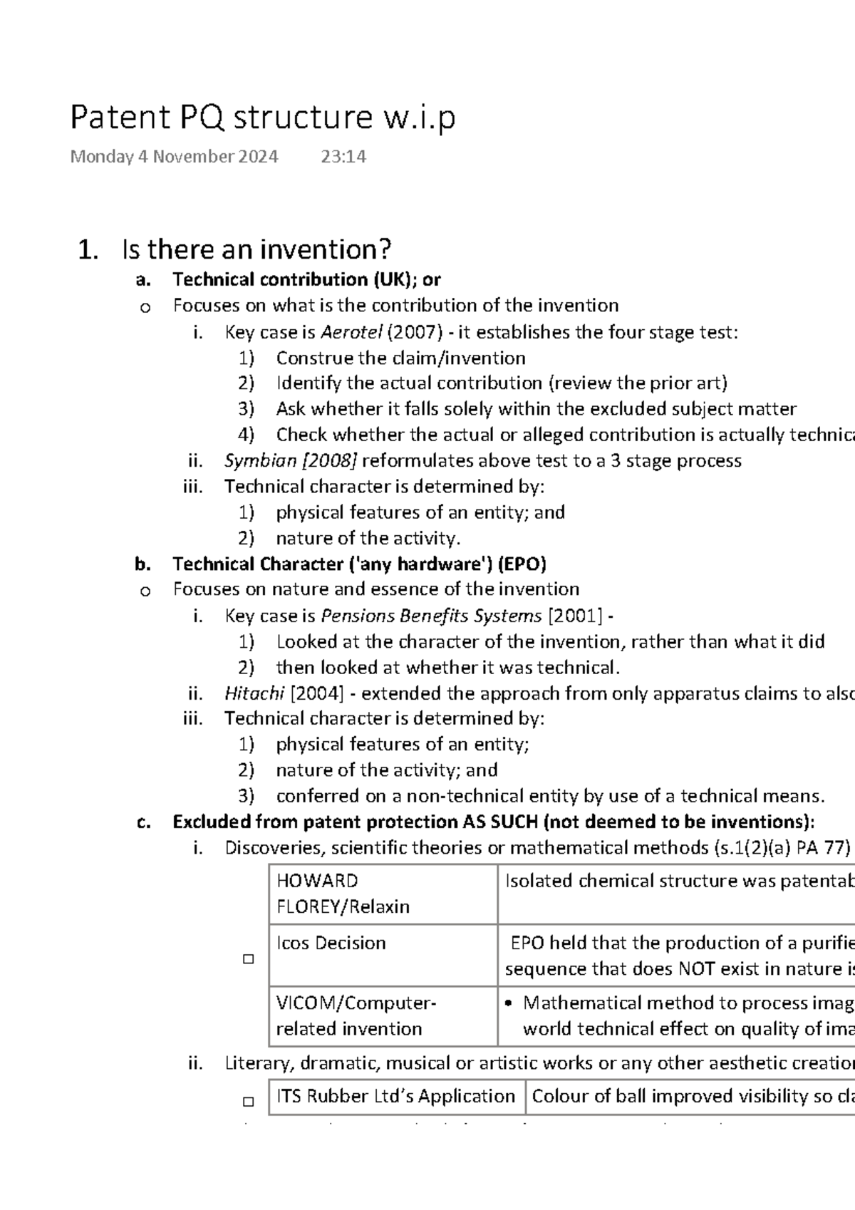 Patent PQ Structure Draft: Understanding Technical Contributions and ...