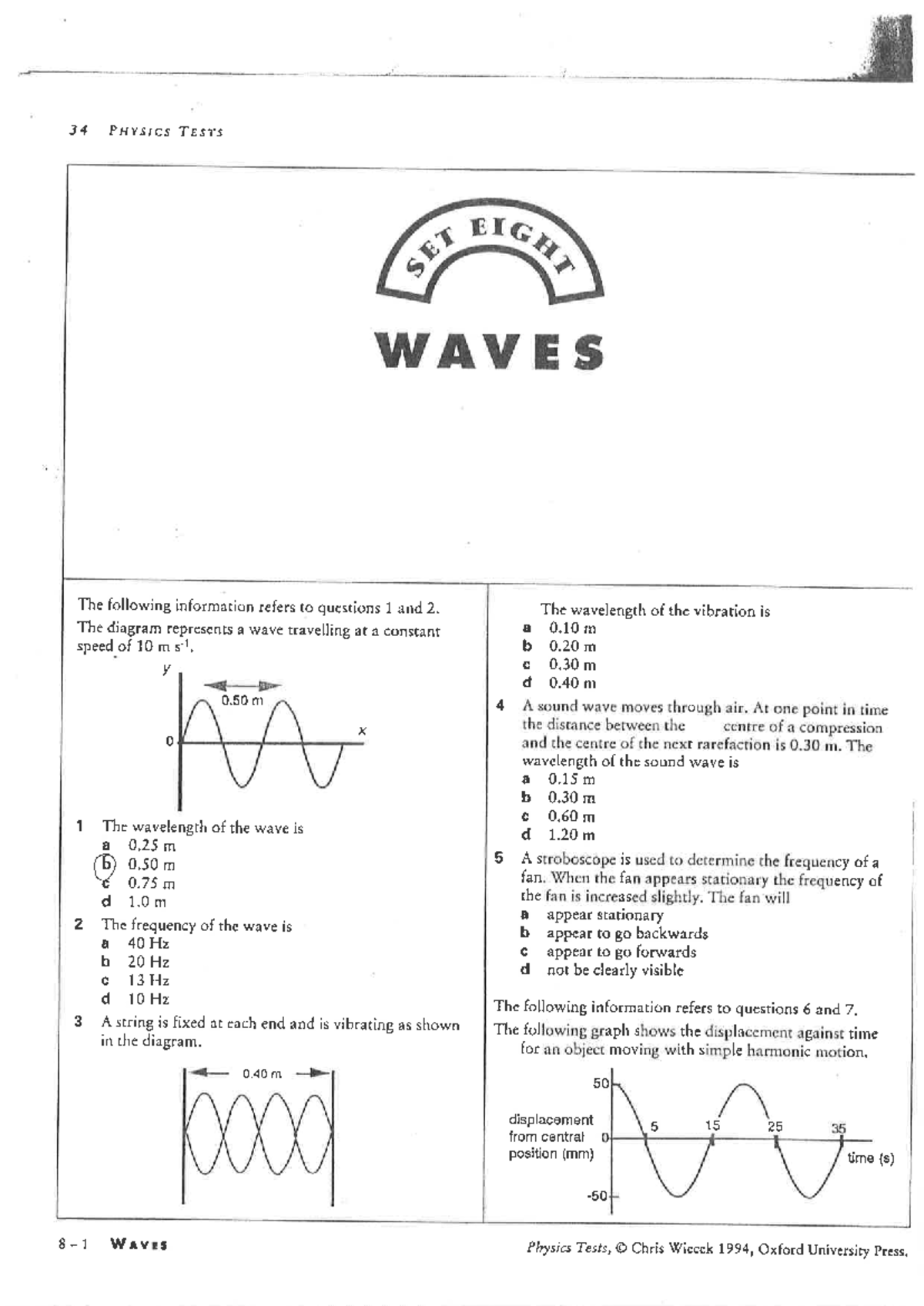 WAVES - Physics Tests (34 PHYSICS) Study Notes - Studocu