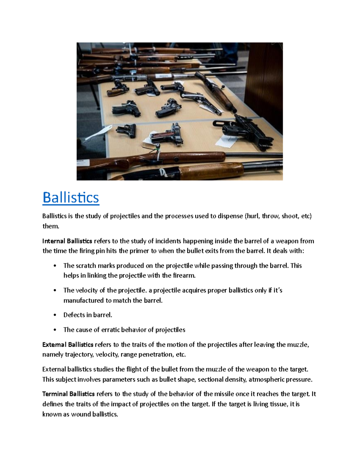 Comprehensive Ballistics: Firearm Evidence Analysis Overview for CRJ101 ...