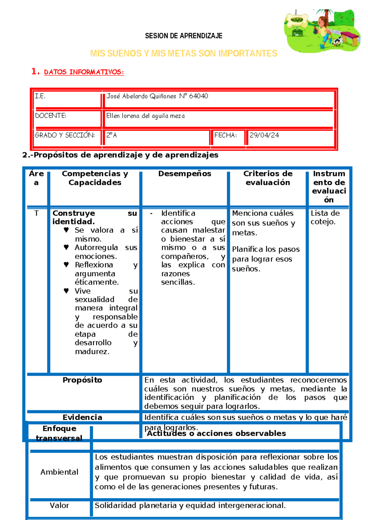 2° Sesión TUT MIS Sueños y Metas: Importancia y Planificación - Studocu