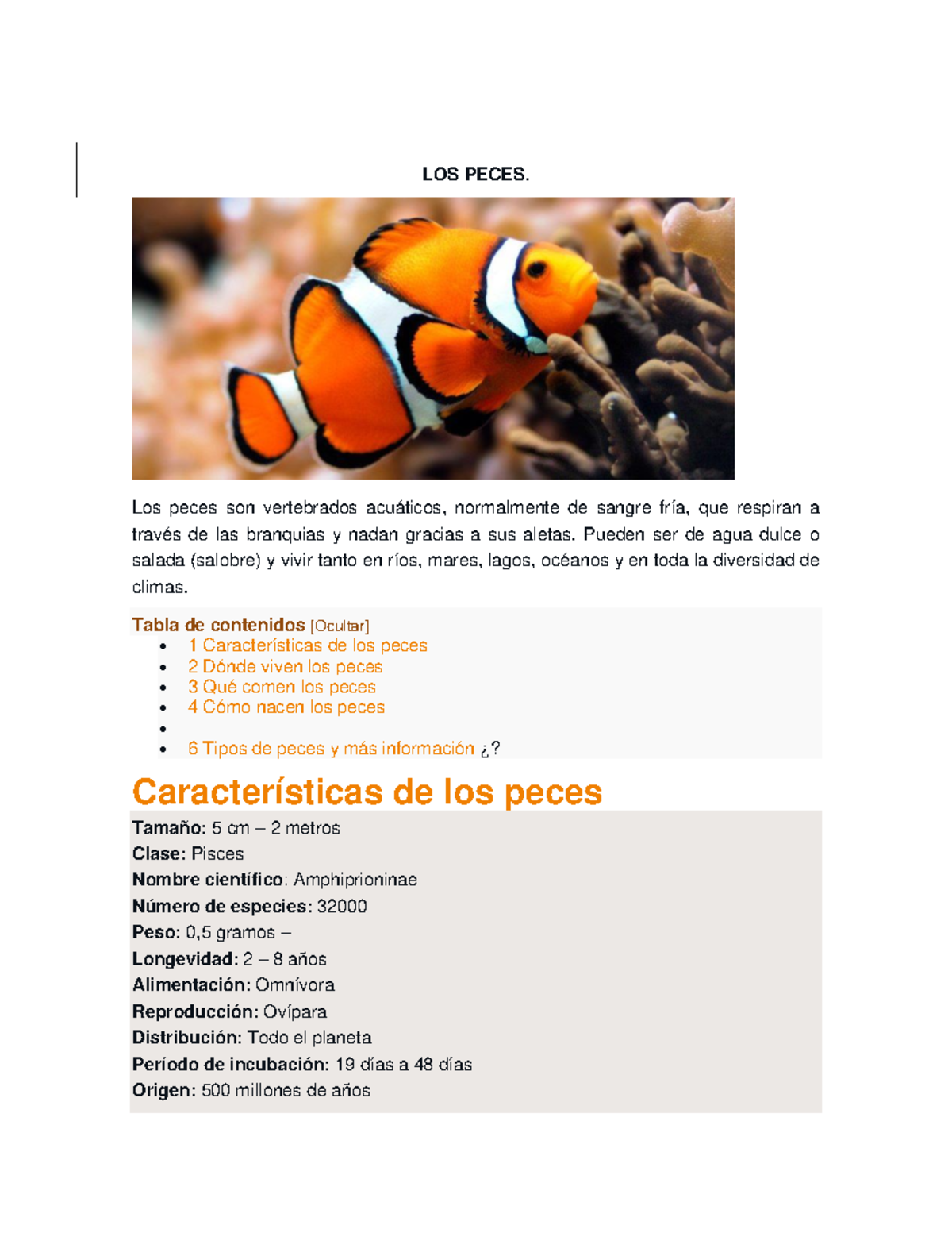 Diapositivas de los peces son vertebrados - LOS PECES. Los peces son ...