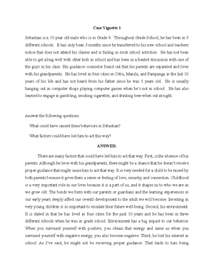 2 - Example of Case Vignette in Psychology - Case Vignette 2 Gwen is a ...