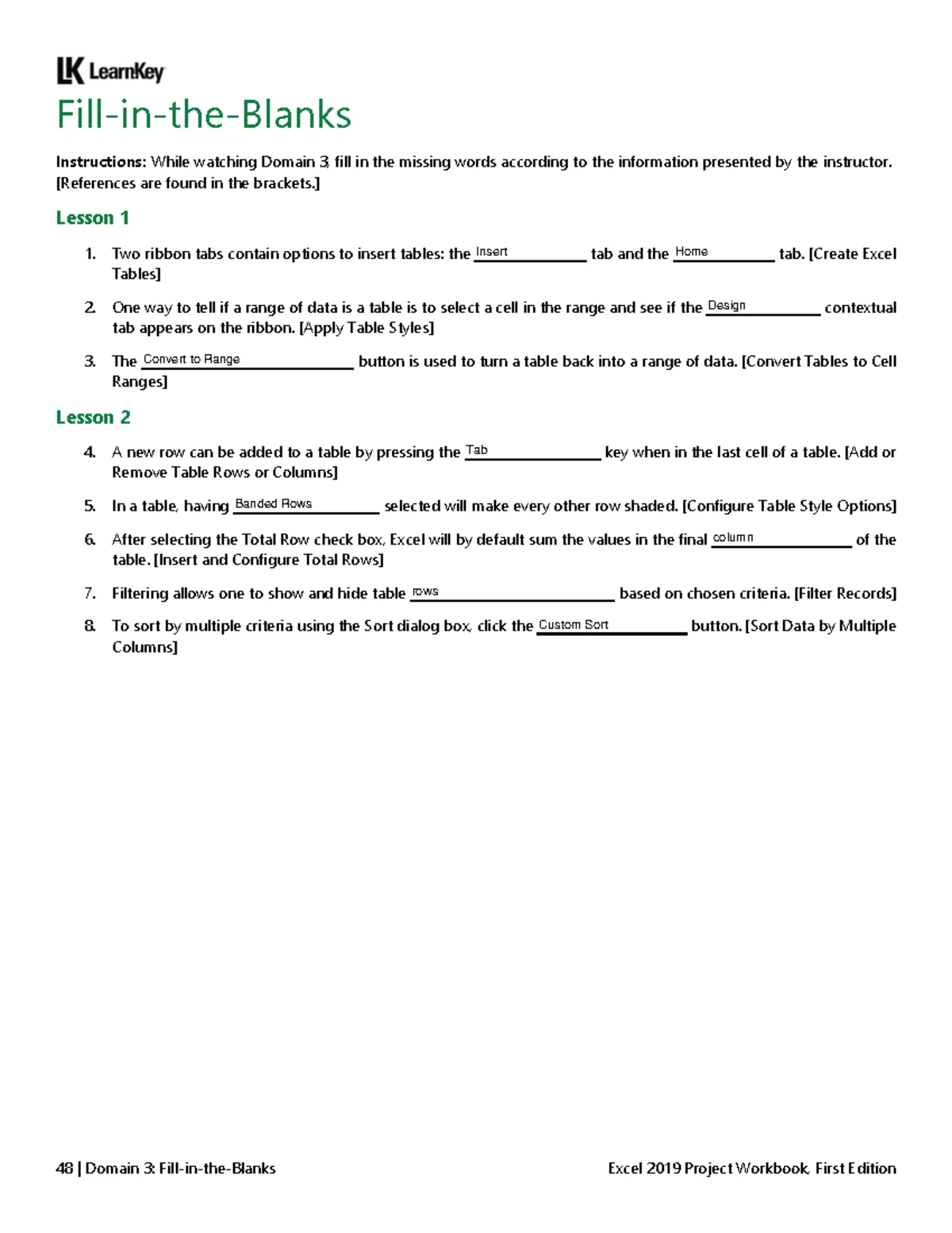GMetrix Domain 5 WB - Google Sheets Fill-in-the-Blanks Review - Studocu