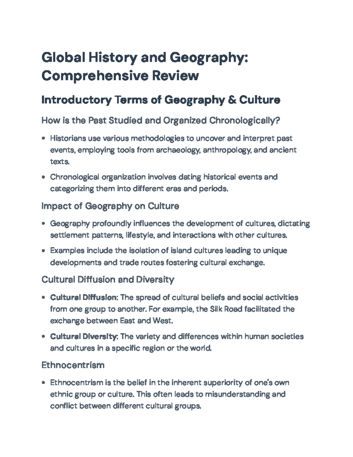 Global History & Geography Comprehensive Review Notes for Exam - Global ...