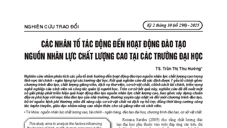 Cac nhan to tac dong den hoat dong dao tao nguon nhan luc chat luong ...