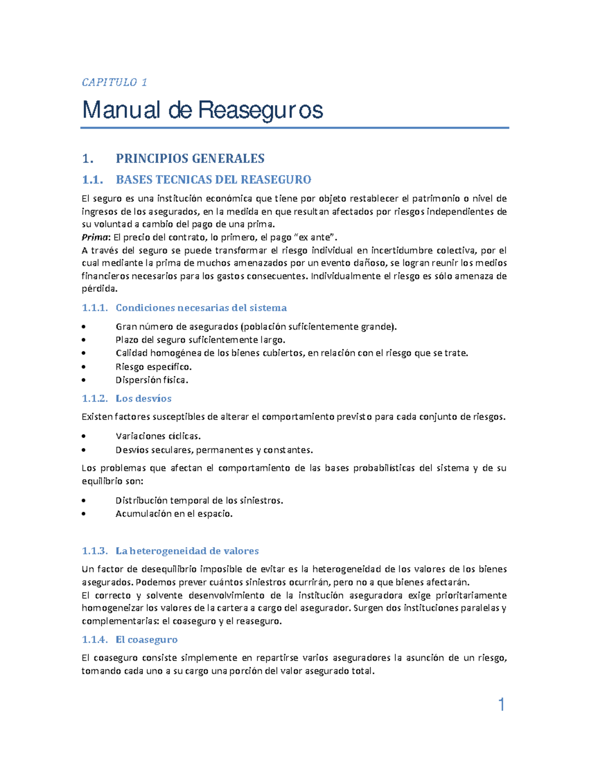Resumen Dirube Manual De Reaseguros Capitulo 1 Manual De Reaseguros 6890
