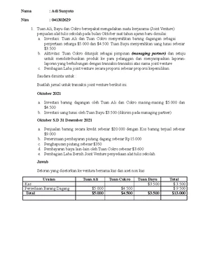 TUGAS KE-1: AKUNTANSI KEUANGAN LANJUTAN I (EKS14309) - SOAL KASUS 2025 - Studocu