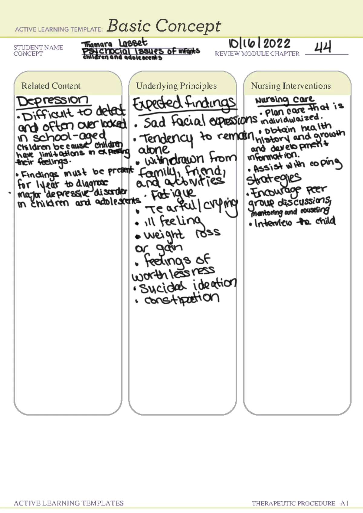 Basic Concept 1 - ATI Growth and development templates - NURS307 ...