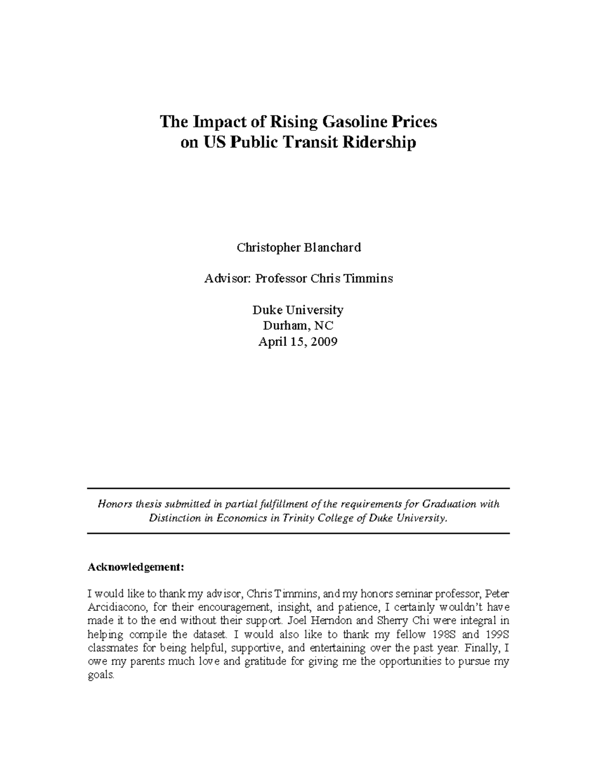 The Impact of Rising Gas Prices on US Public Transit Ridership (ECO ...