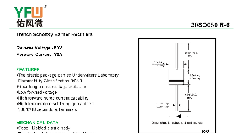 30SQ050 Trench Schottky Barrier Rectifiers Overview and Specs - Studocu