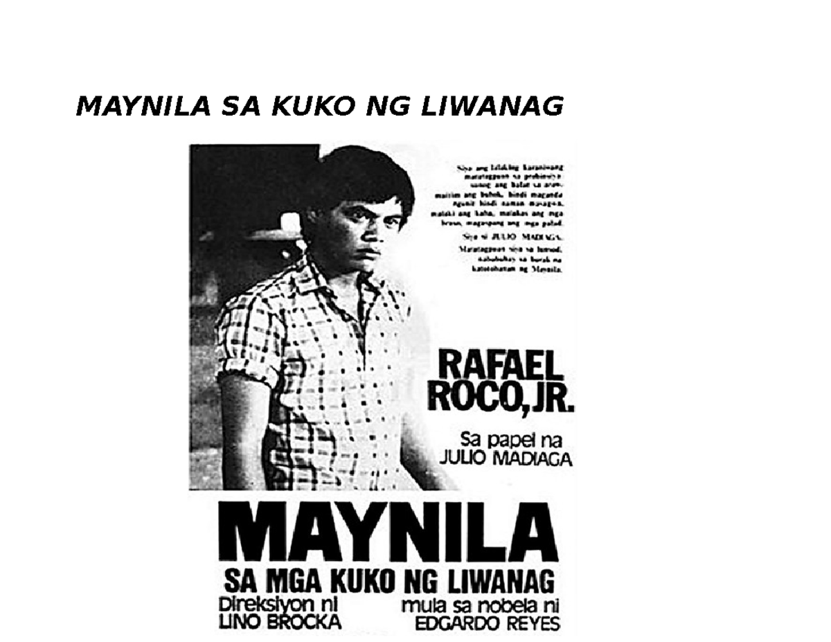 Maynila SA KUKO NG Liwanag - MAYNILA SA KUKO NG LIWANAG Manila in the ...