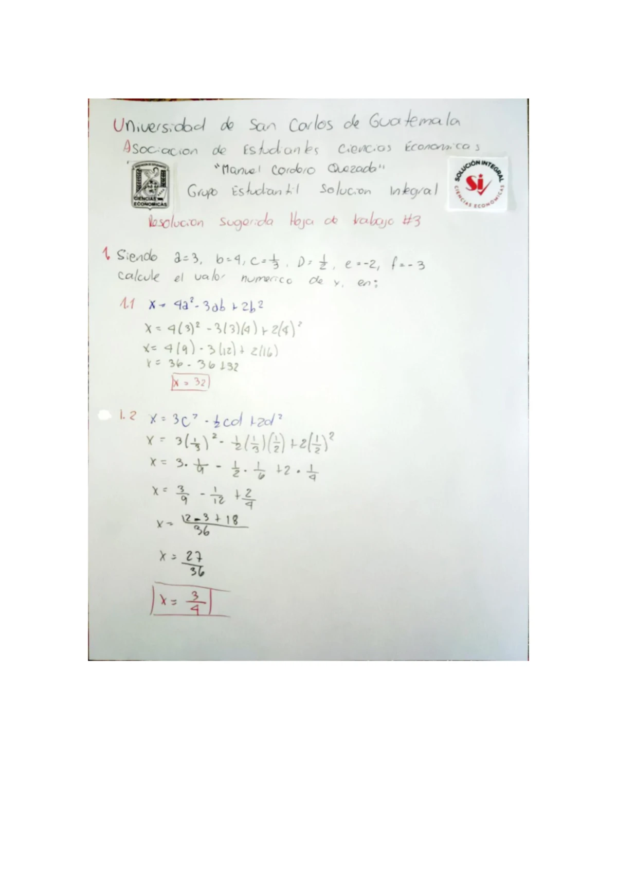 MI 2025 HOJA DE TRABAJO 1: Conjuntos y Operaciones - Studocu