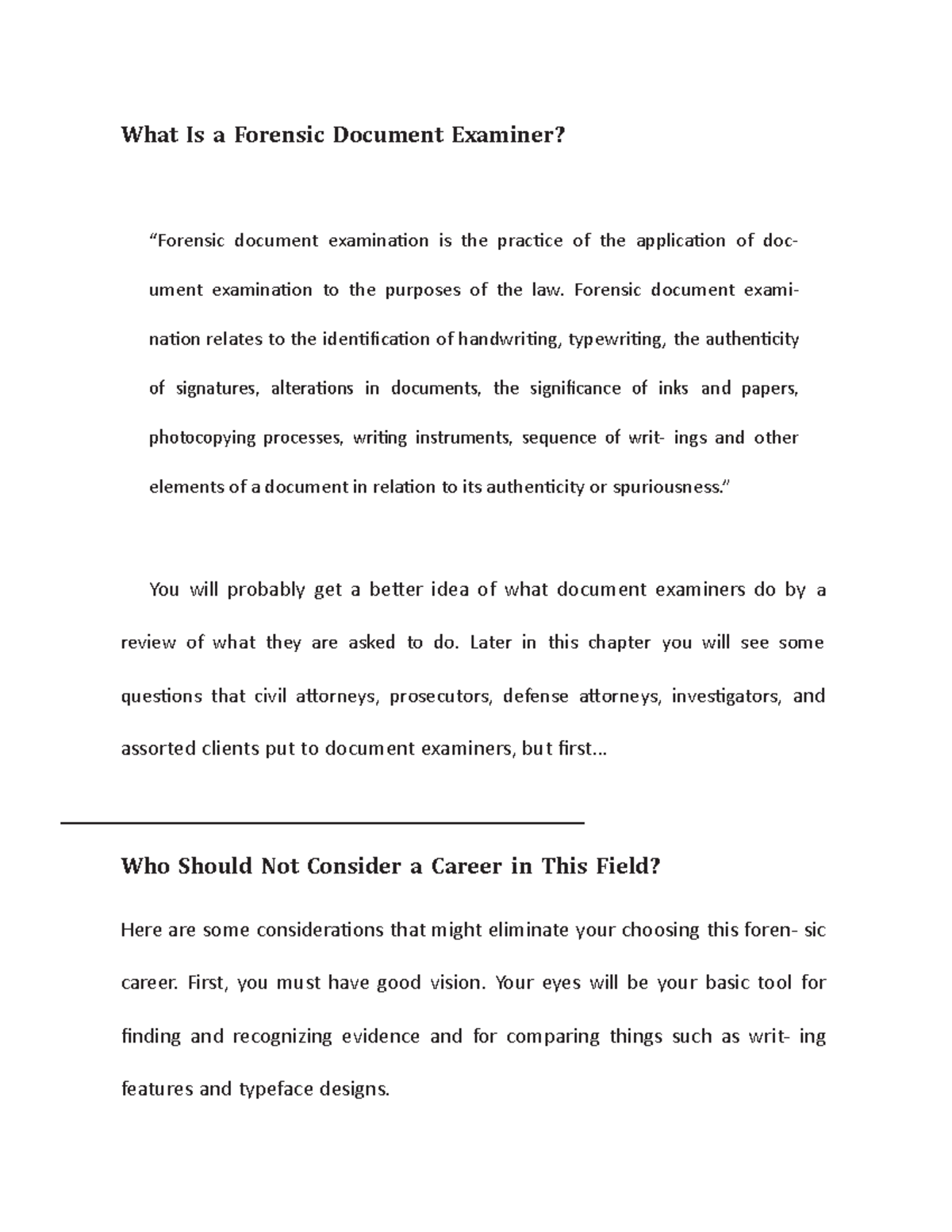 Forensic Document Examination Overview: Skills, Training, and Ethics ...