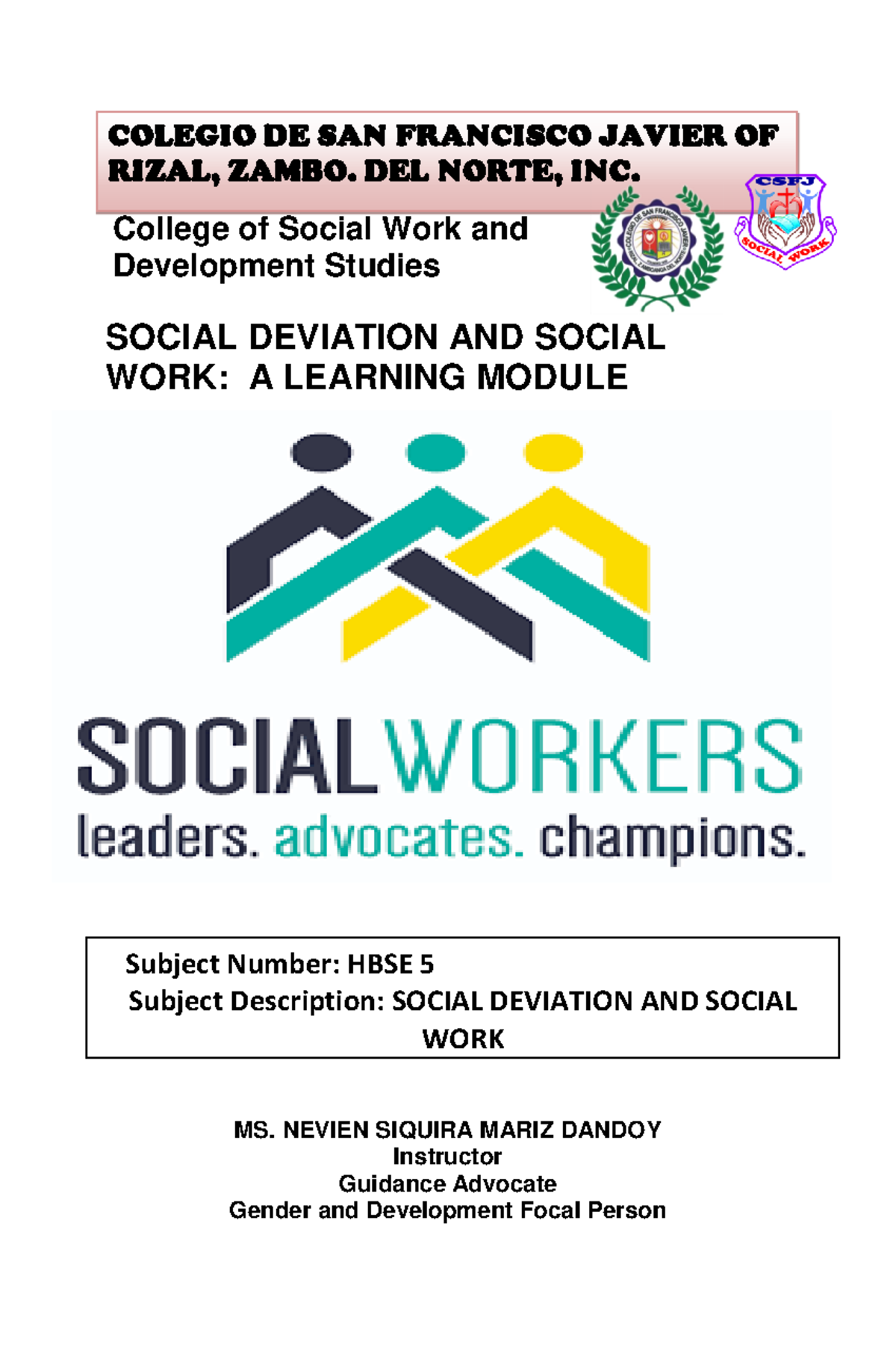 HBSE 5 Module 2: Social Deviation & Its Impact on Social Work - Studocu