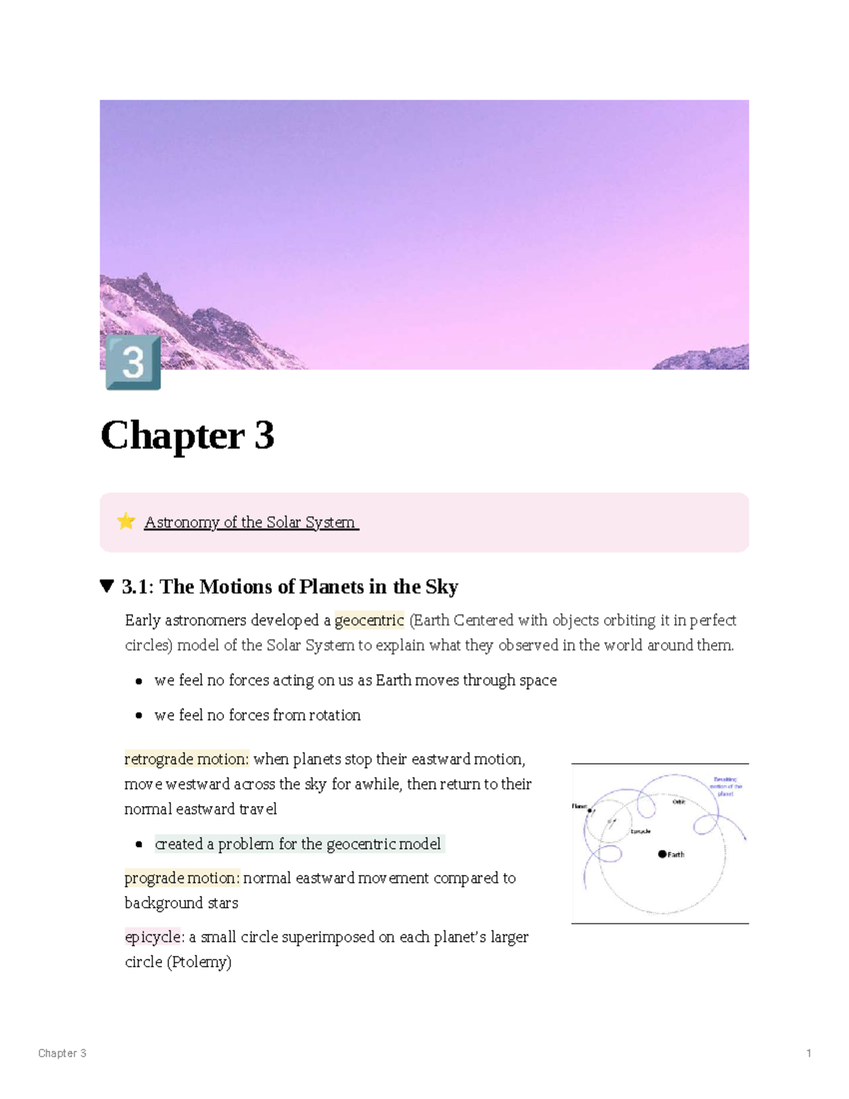 Chapter 3: The Motions of Planets & Kepler's Laws in Astronomy - Studocu