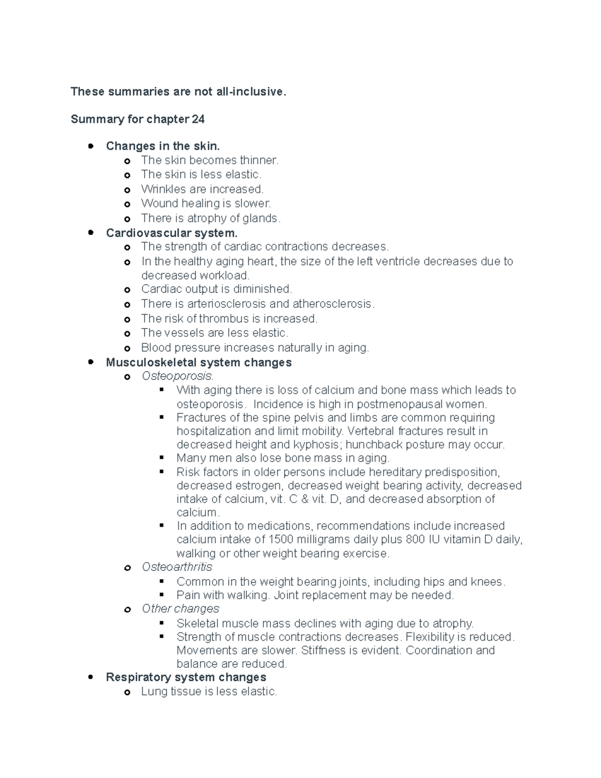 Chapter Summaries 24 25 26 28 - These summaries are not all-inclusive ...