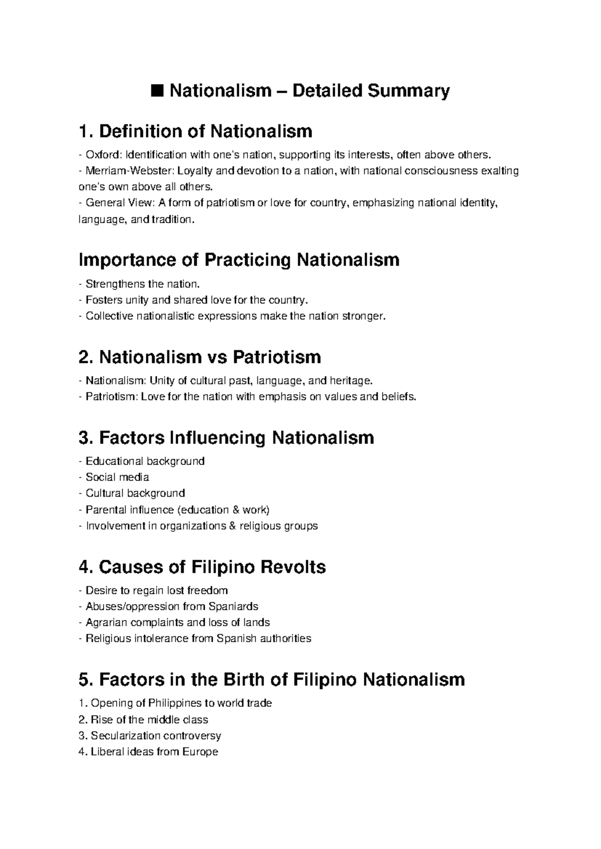 Nationalism 2023: Detailed Summary and Key Insights - Studocu