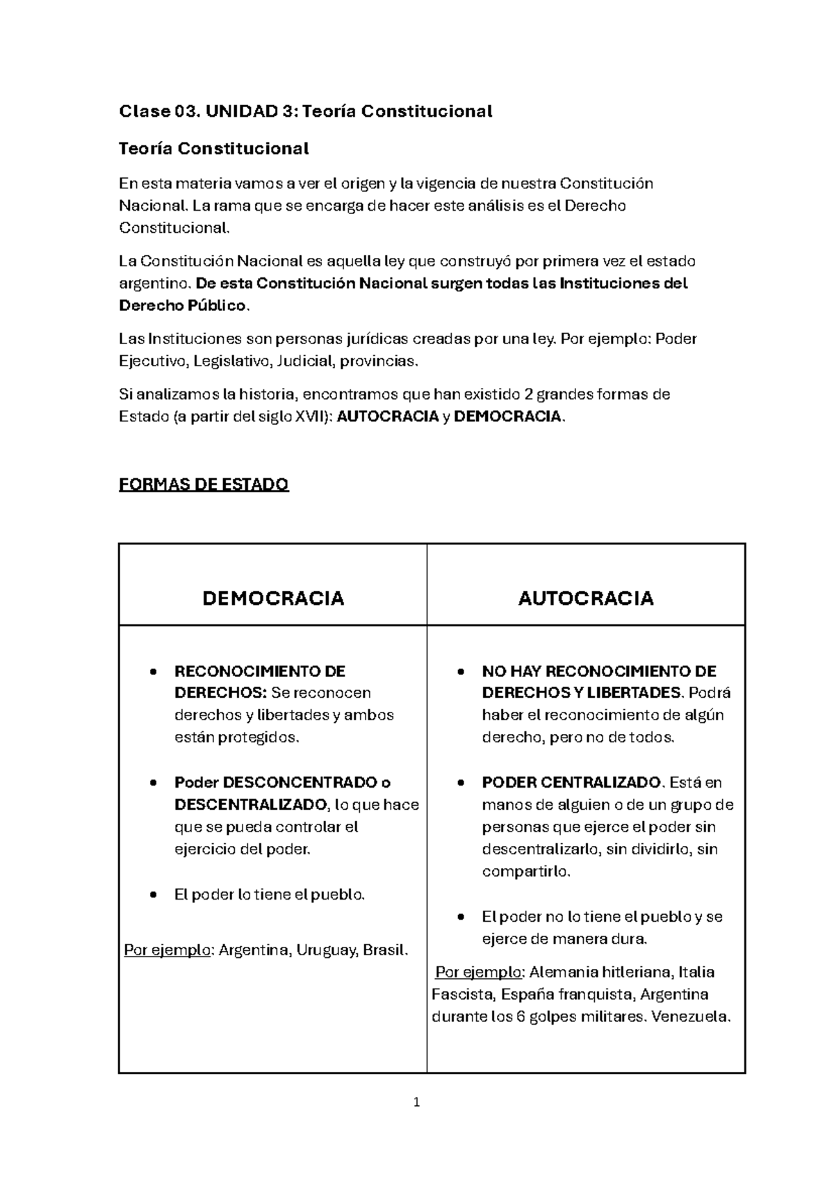 Clase 03: Teoría Constitucional en el Derecho Argentino - Studocu