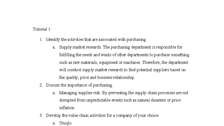Purchasing Management Tutorial: Key Concepts and Strategies - Studocu